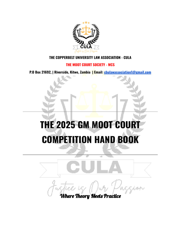The GM Moot Court Competition Hand Book | PDF | Judge | Burden Of Proof ...
