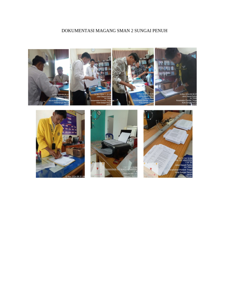 DOKUMENTASI MAGANG SMAN 2 SUNGAI PENUhh | PDF