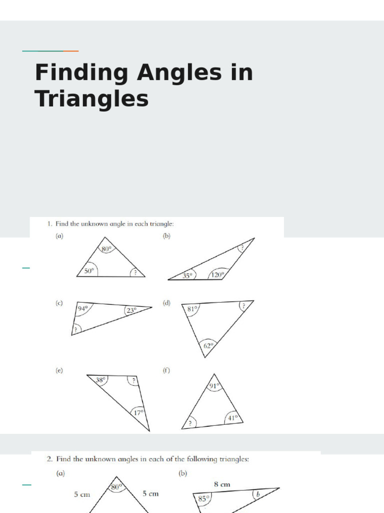 G1.4 Finding Angles in Triangles | PDF