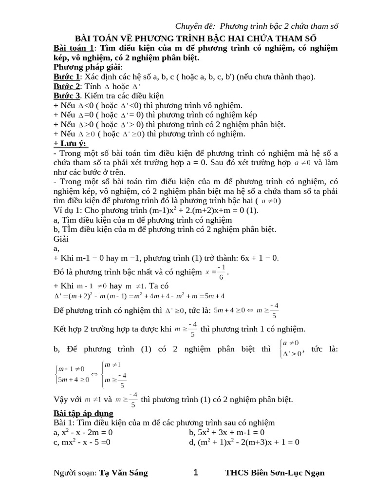 Phuong Trinh Bac Hai | PDF