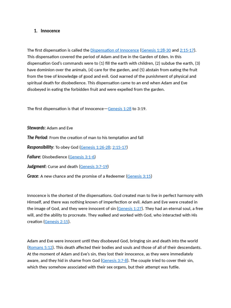 Dispensation of Human Government | PDF | Noah | Adam And Eve