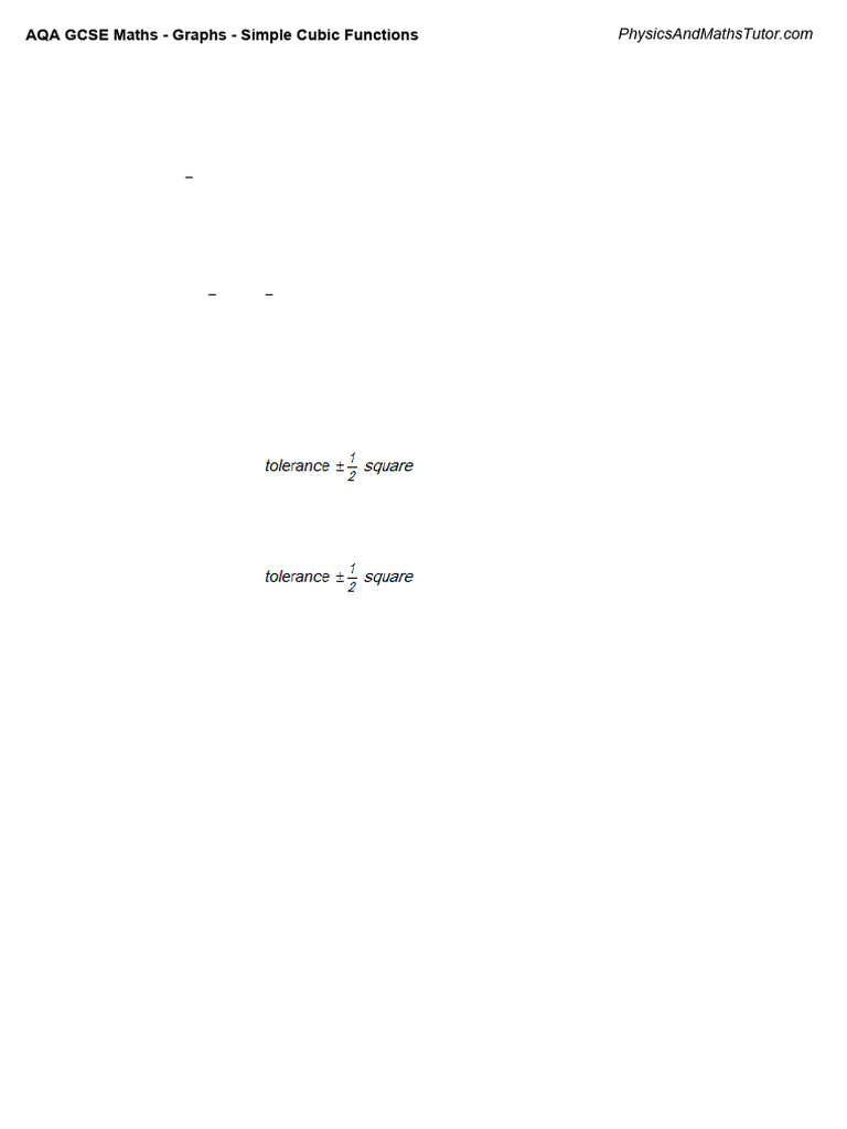 Graphs - Simple Cubic Functions MS | PDF