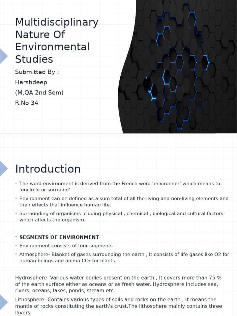 Multidisciplinary Nature of Environment Studies | PDF | Ecosystem ...