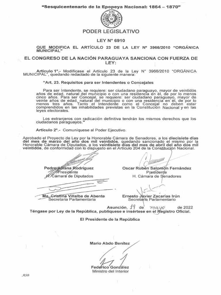 Requisitos para Intendentes y Concejales | PDF | Legislador | Paraguay