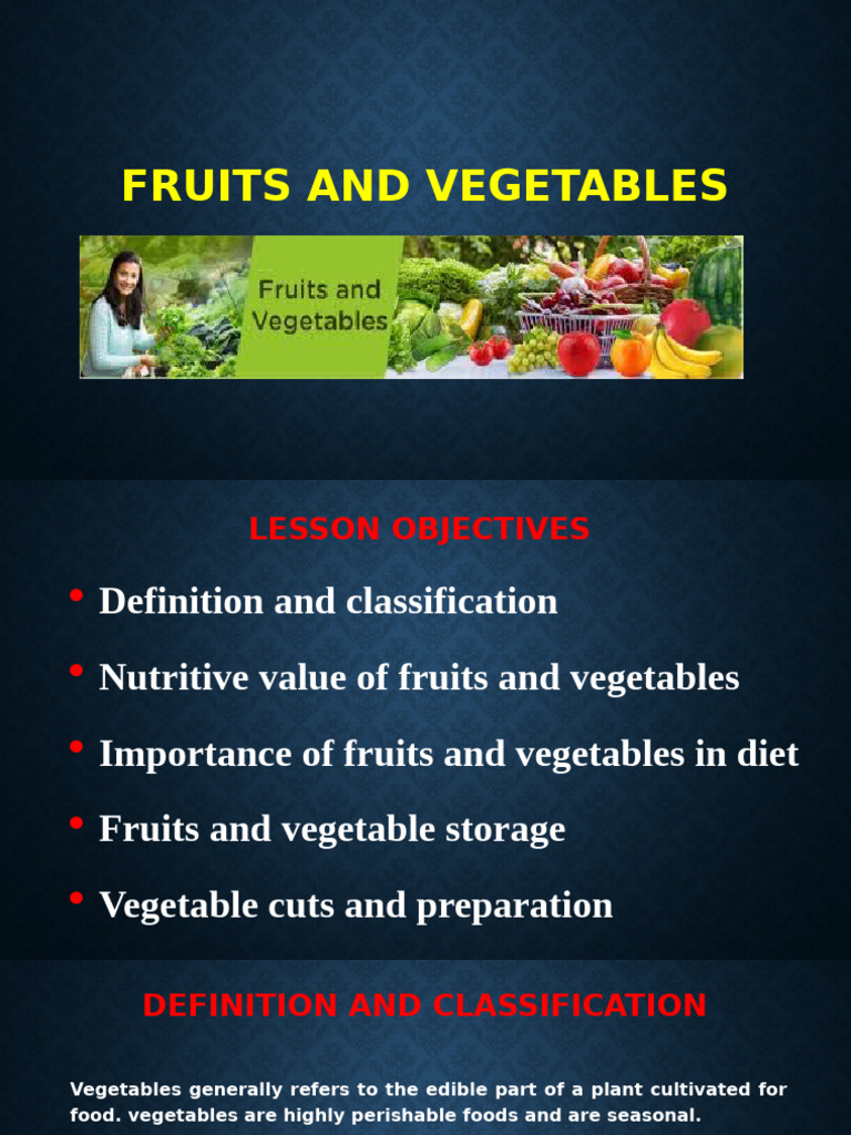 FRUITS AND VEGETABLES | PDF | Vegetables | Fruit
