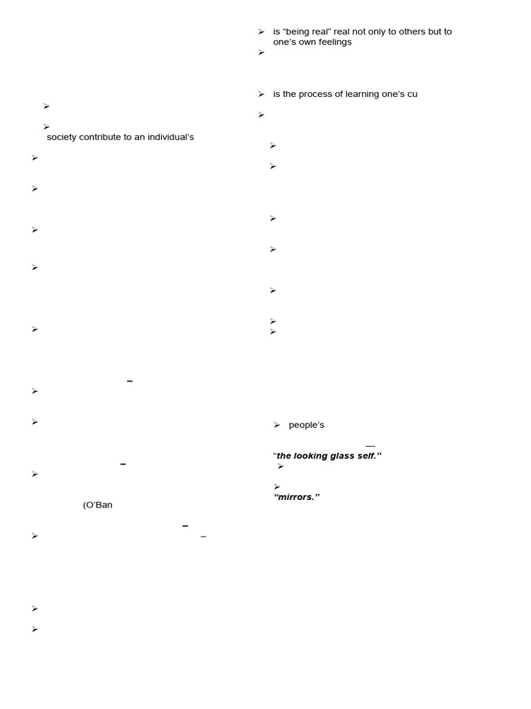 UTS CHAP 1 Lesson 2 HANDOUT | PDF | Socialization | Self Concept