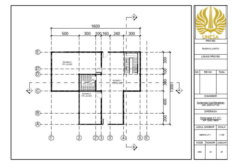 Denah Rumah 2 Lantai FFL 0.000 | PDF
