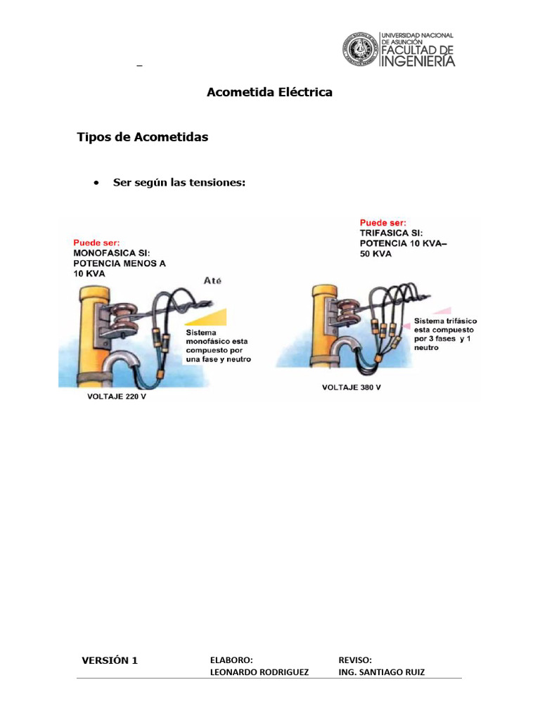 Tipos de Acometida Eléctrica | PDF | Cobre | Ingenieria Eléctrica