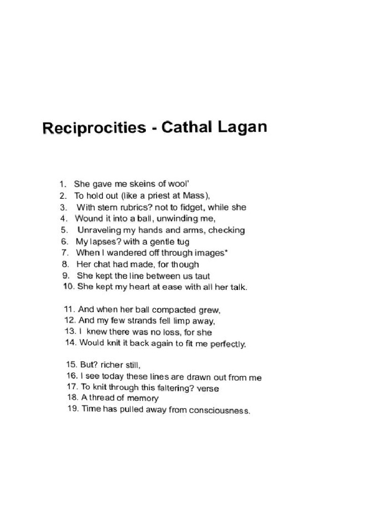 Reciprocities | PDF
