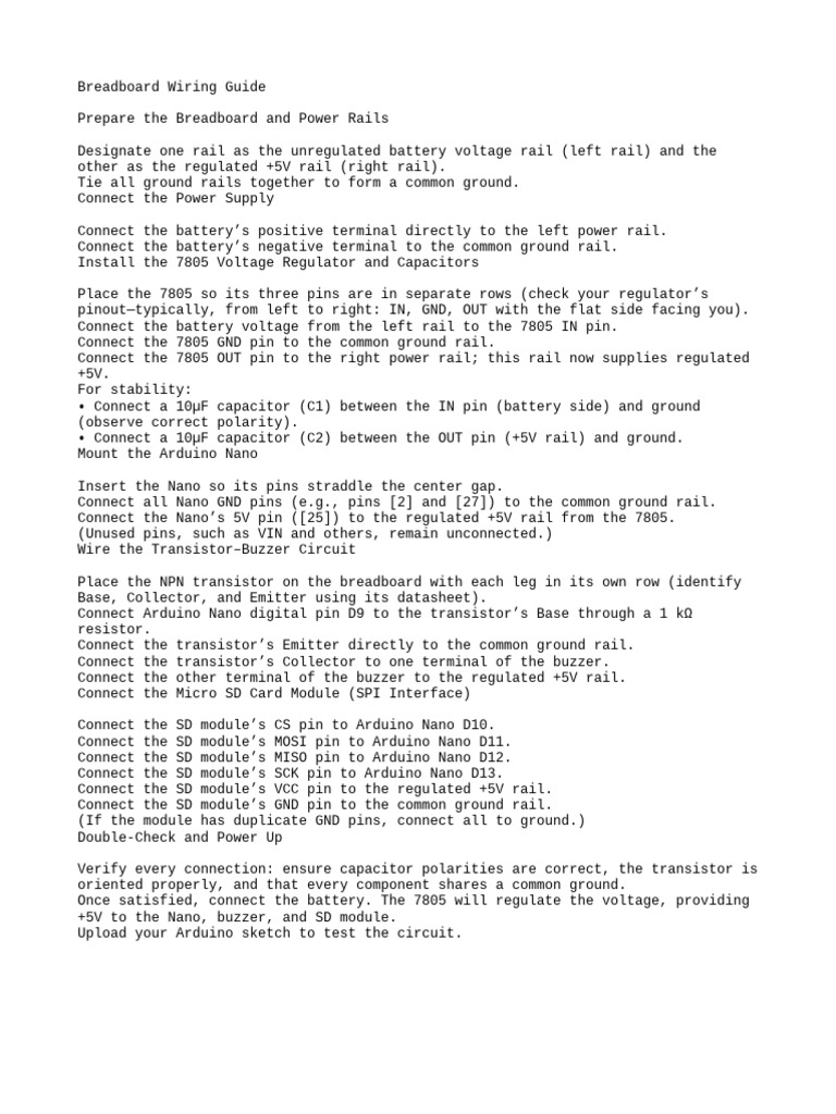 Breadboard Wiring Guide | PDF | Transistor | Arduino