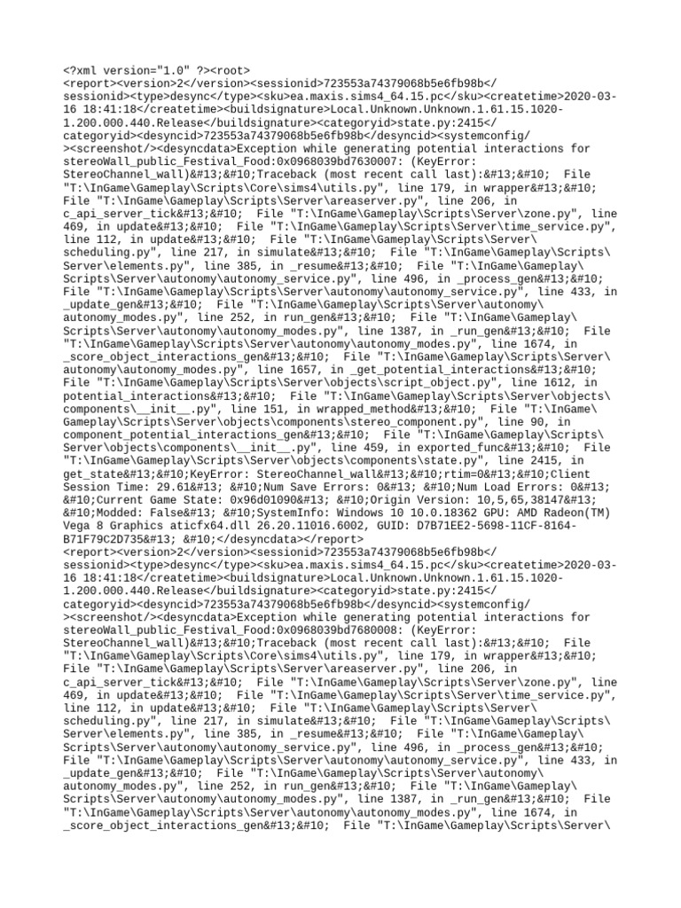 Sims 4 Desync Error Report | PDF | Graphics Processing Unit | Microsoft Windows