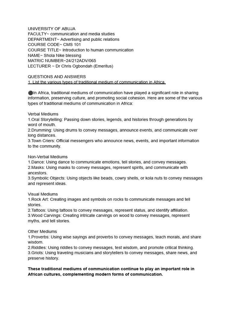 CMS 101 assignments | PDF | Communication | Storytelling