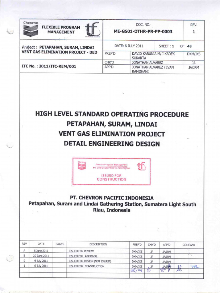 ME-GS01-OTHR-PR-PP-0003-1 High Level Standard Operating Pro 1 | PDF | Pump | Instrumentation