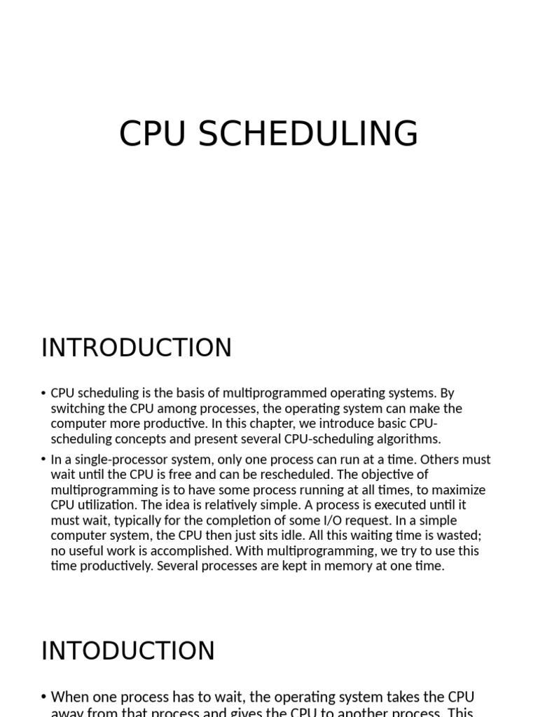CPU Scheduling | PDF | Scheduling (Computing) | Process (Computing)