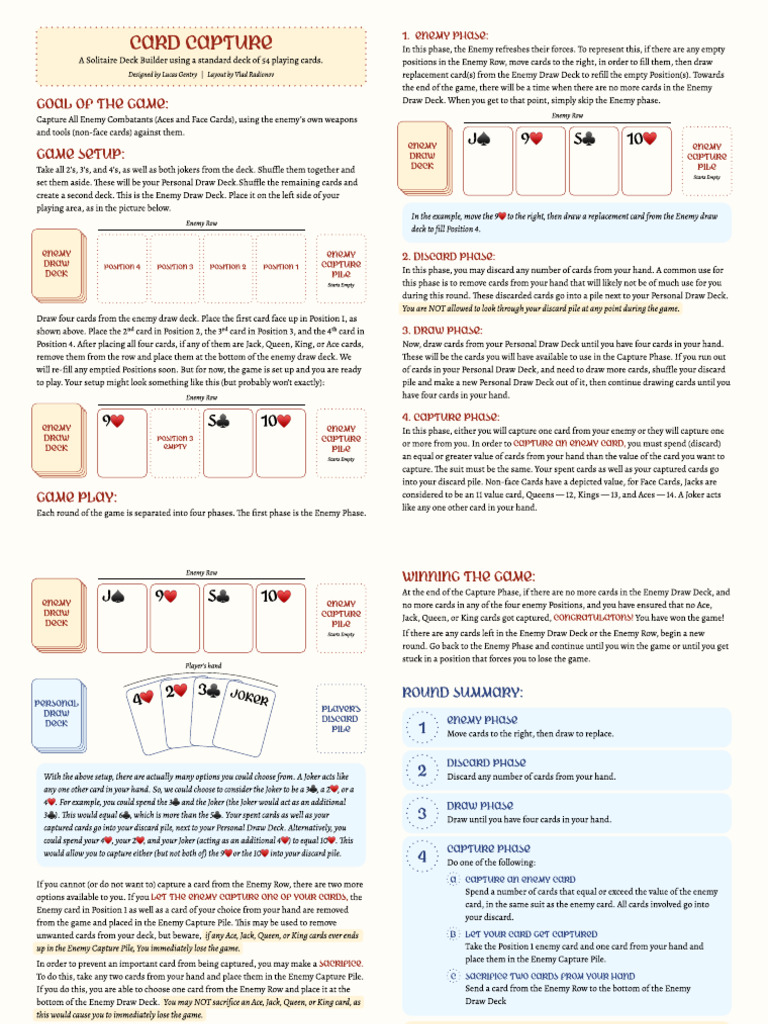 Card Capture Rules - English - Spreads | PDF | Playing Cards | Collecting