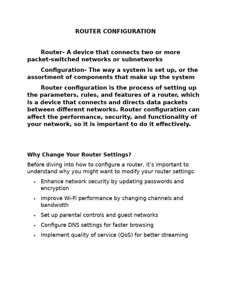 1 Router-Configuration | PDF