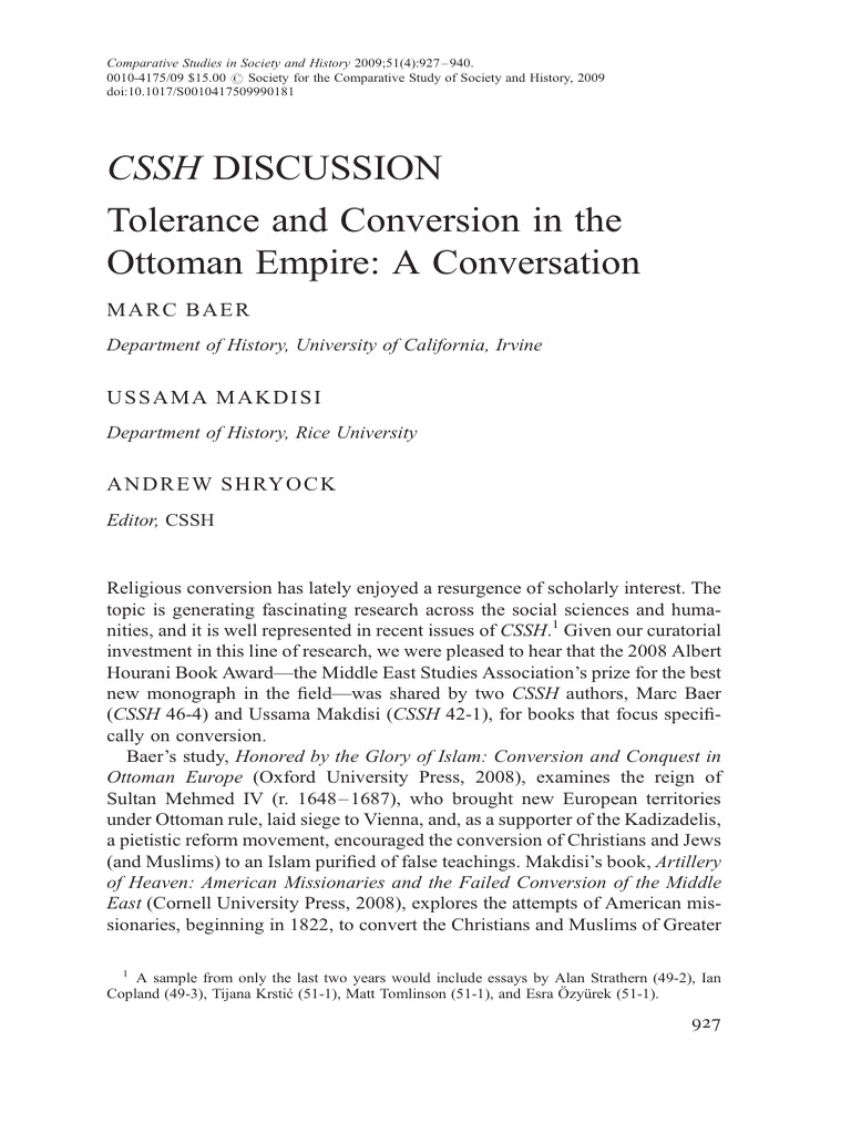 Tolerance and Conversion in The Ottoman | PDF | Ottoman Empire ...