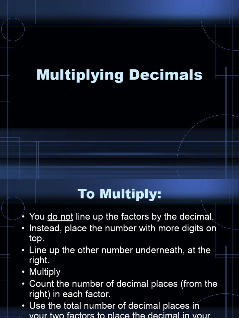 Multiply Decimals | PDF
