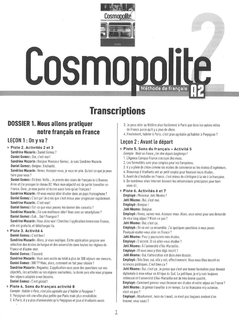 Cosmopolite A2 | PDF