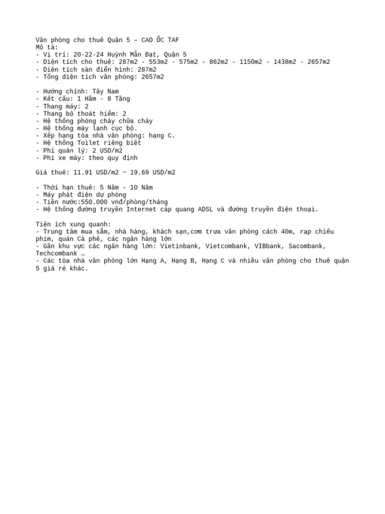 Cao Ốc Taf | PDF