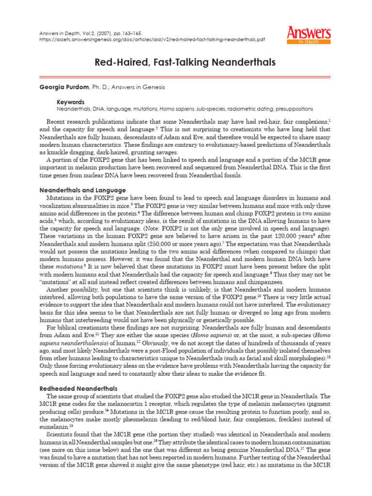 Red Haired Fast Talking Neanderthals | PDF | Neanderthal | Human