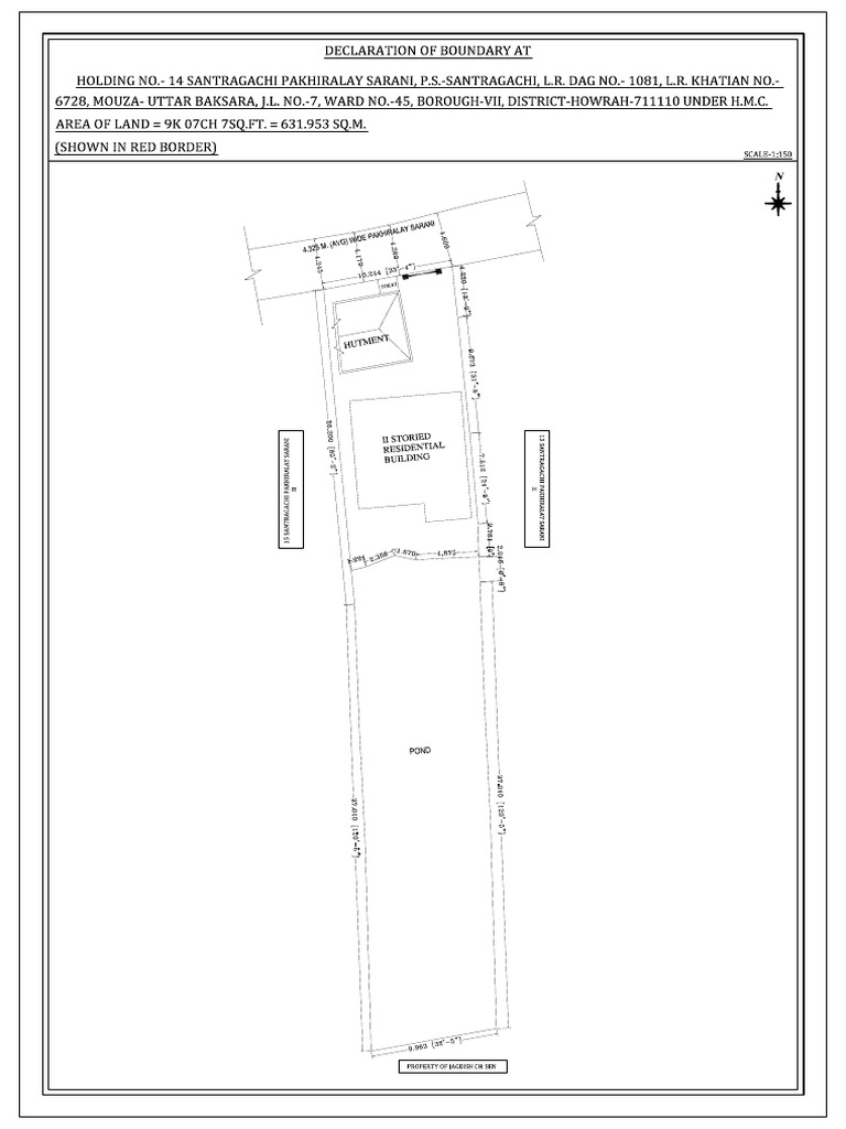 Pakhiralay Sarani Boundary Declaration | PDF
