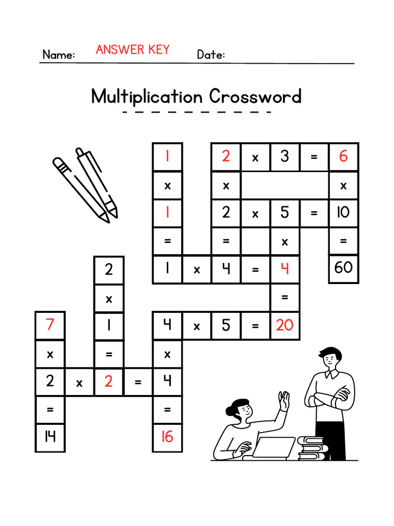 Multiplication Crossword Puzzle | PDF
