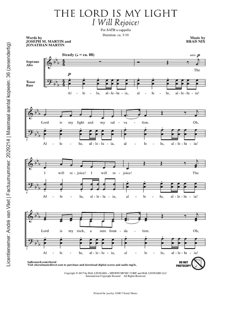 The Lord Is My Light (BR - Nix) | PDF