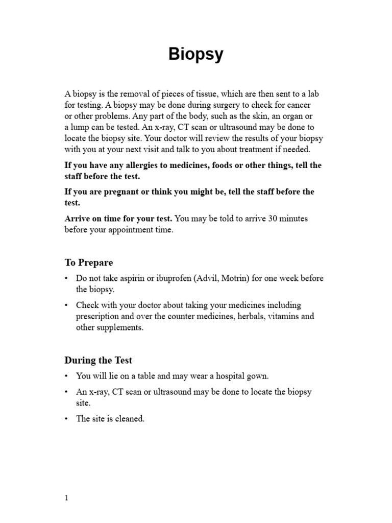 Understanding Biopsy Procedures | PDF | Biopsy | Medical Specialties