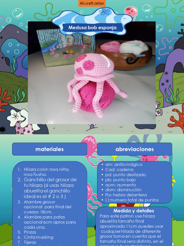 Patrón Amigurumi Medusa Bob Esponja | PDF