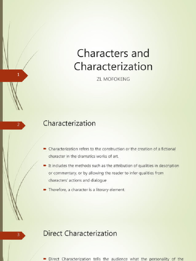 Characters and Characterization | PDF