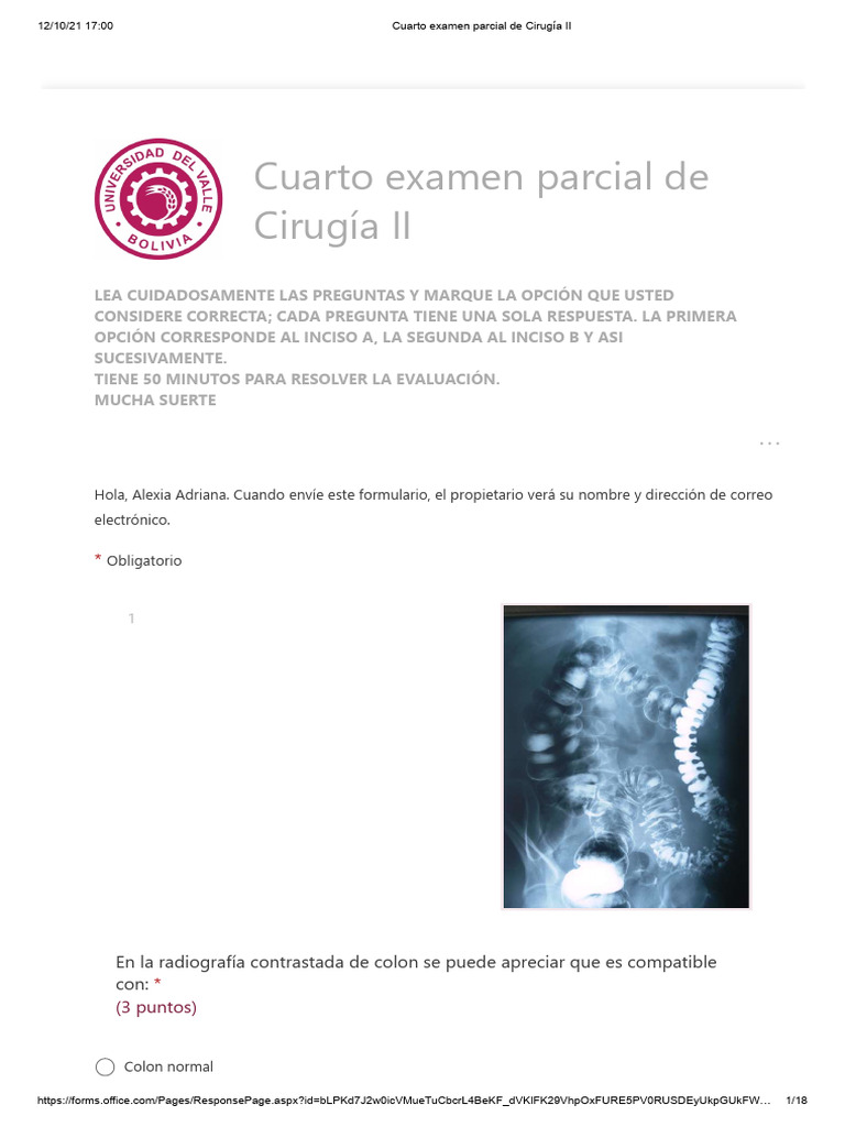 Cuarto Examen Parcial de Cirugía II 2 | PDF | Intestino grueso ...