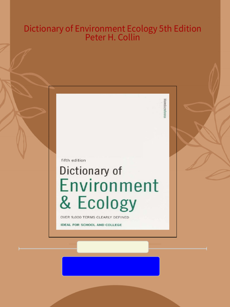 Dictionary of Environment Ecology 5th Edition Peter H. Collin | PDF