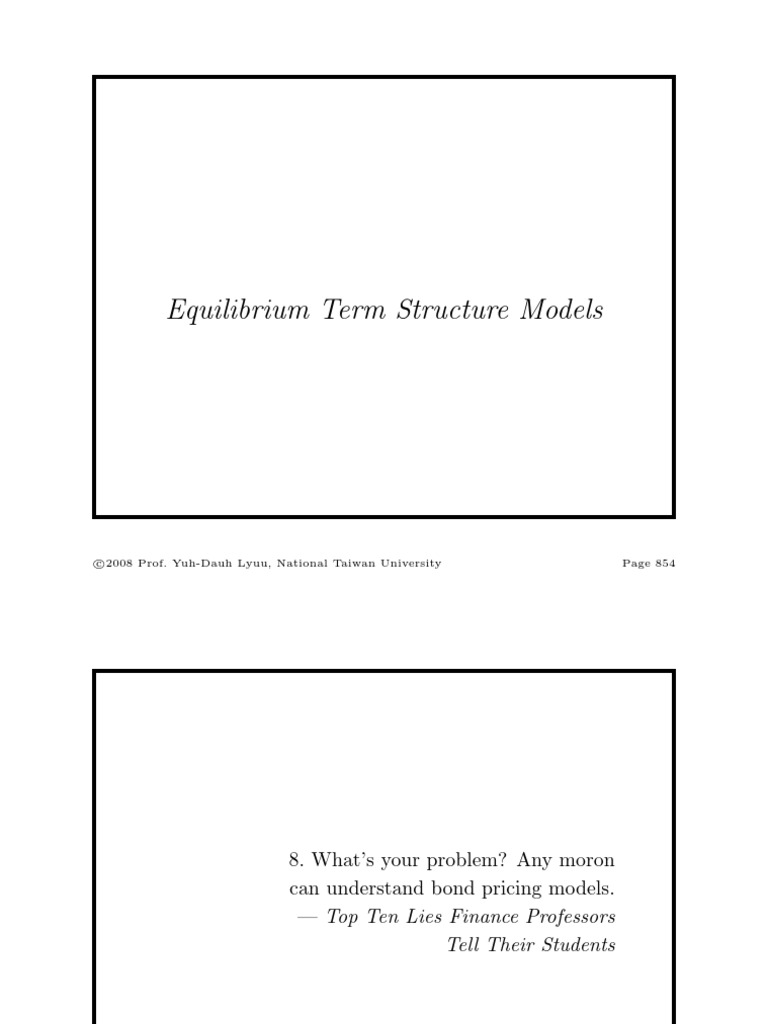 Equilibrium Term Structure Models | PDF | Bonds (Finance) | Volatility (Finance)