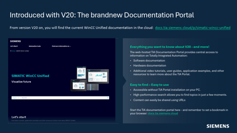 V20 TIA Documentation Portal Guide | PDF