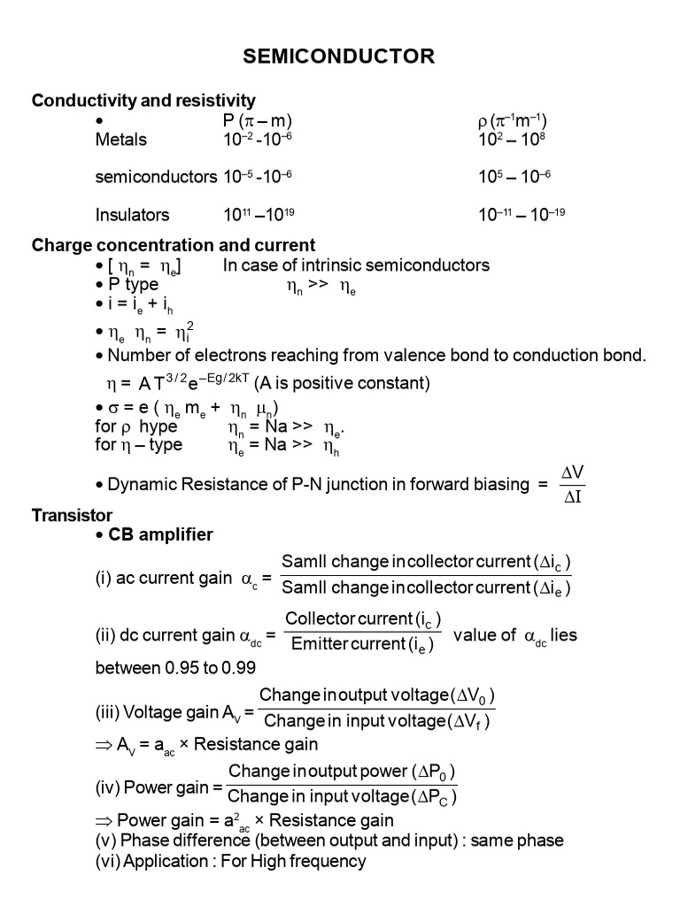 Semiconductor | PDF | Amplifier | Electrical Resistance And Conductance
