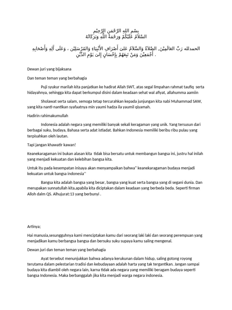 Pidato B.indonesia | PDF