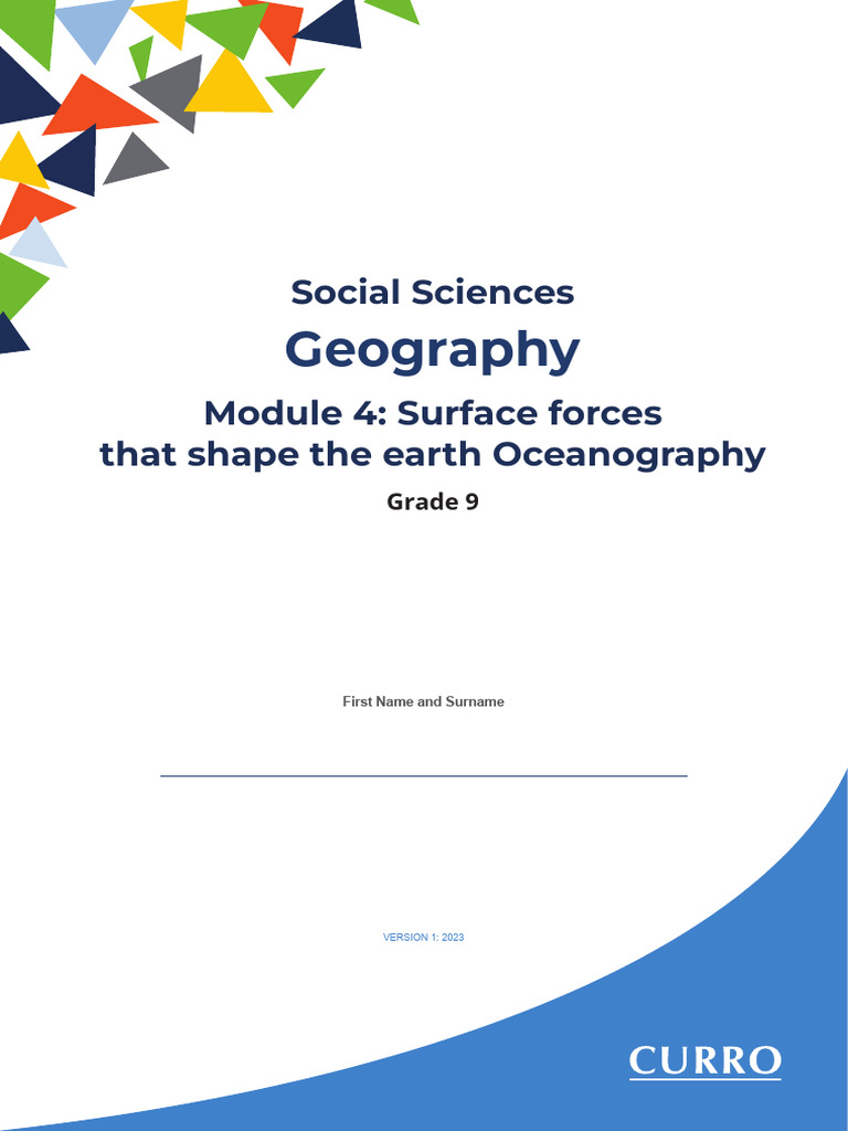 UPDATED GR 9 Module 4 Surface Forces That Shape The Earth Workbook MEMO ...