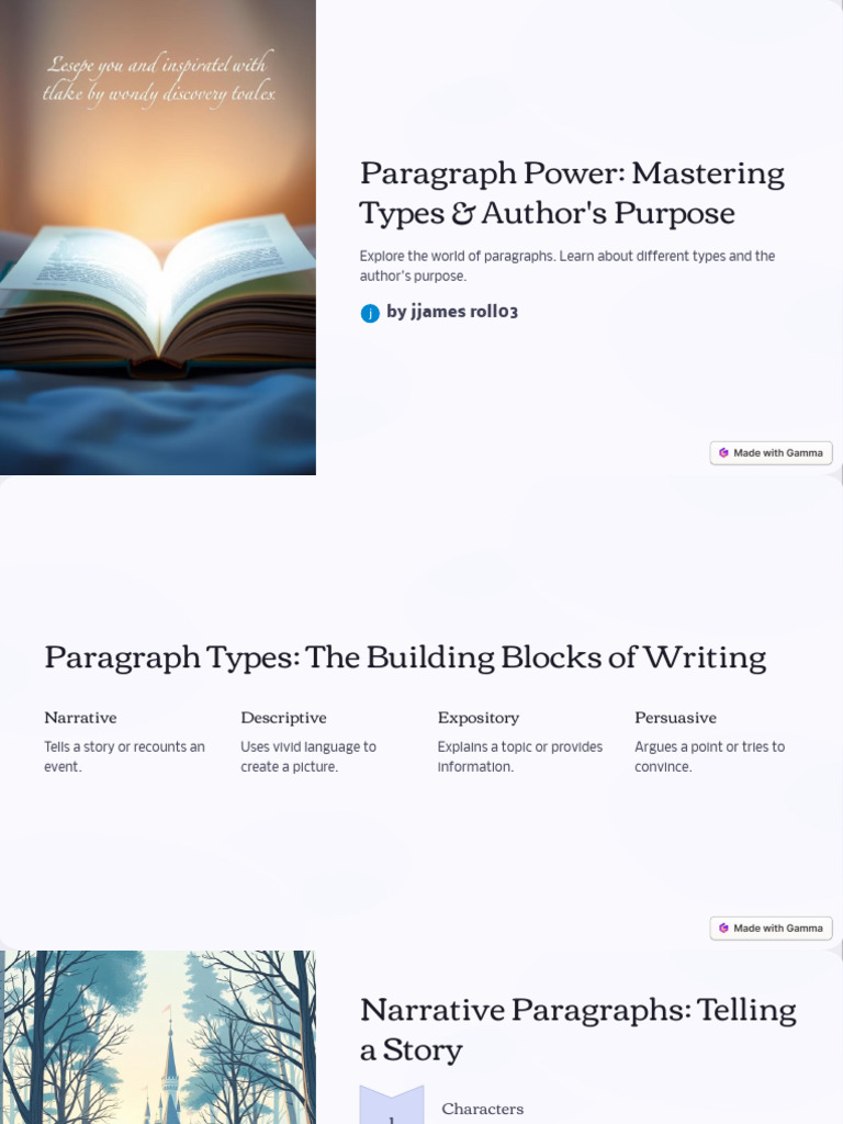 Paragraph Power Mastering Types and Authors Purpose | PDF