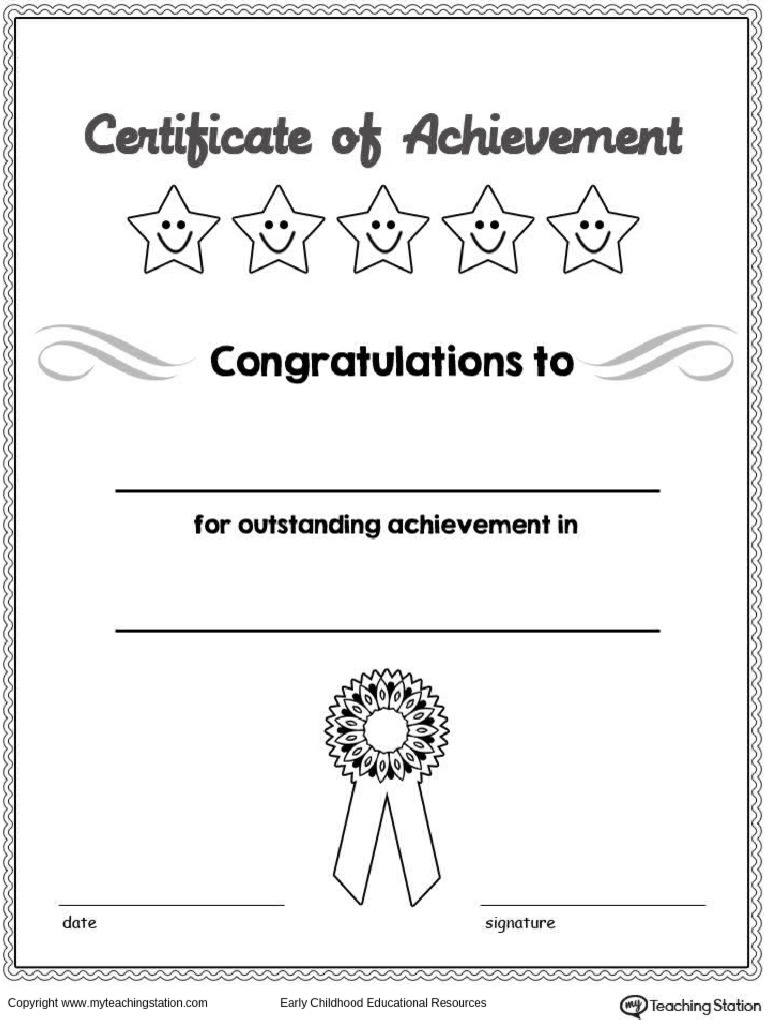 Kids Certificateof Achievement Award | PDF