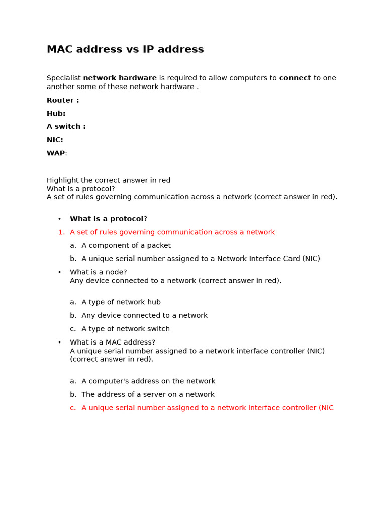 MAC+Address+vs+IP+Address (1) | PDF | Computer Network | I Pv6