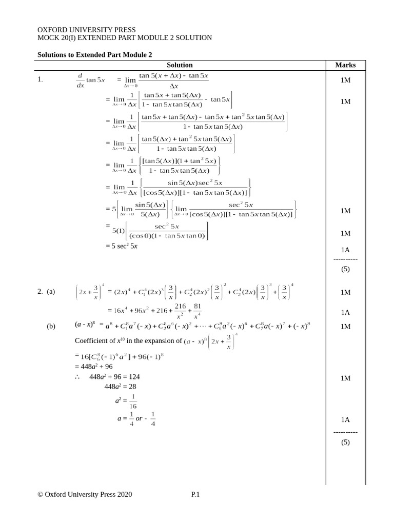 DSE20 M2 Mockpaper Sol E Set1 | PDF | Mathematical Physics | Mathematical Objects