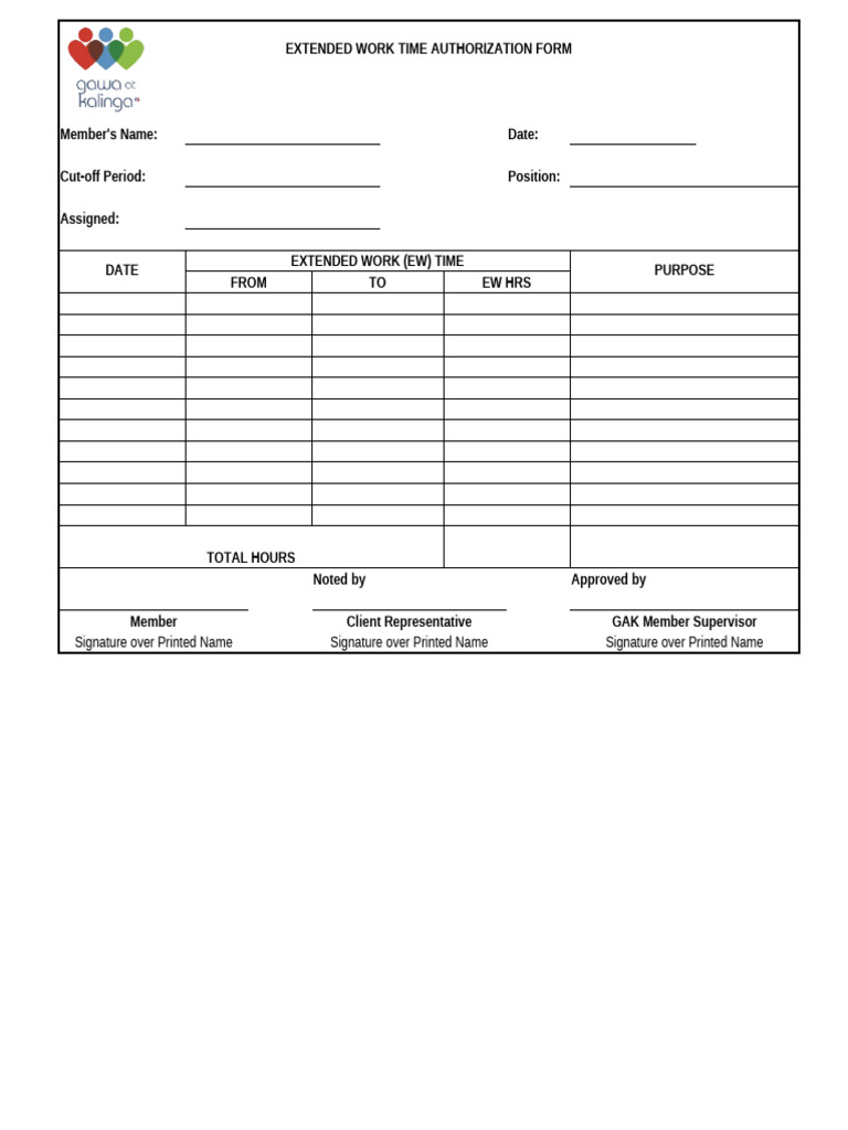 Extended Work Authorization Form | PDF