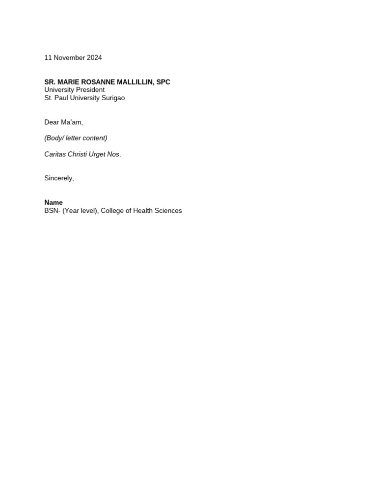 Letter BSN Template | PDF
