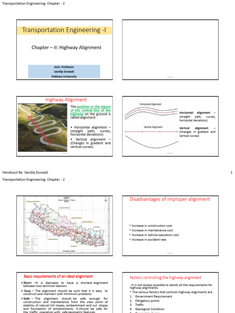 Ch-2 - Highway Alignment | PDF | Surveying | Road