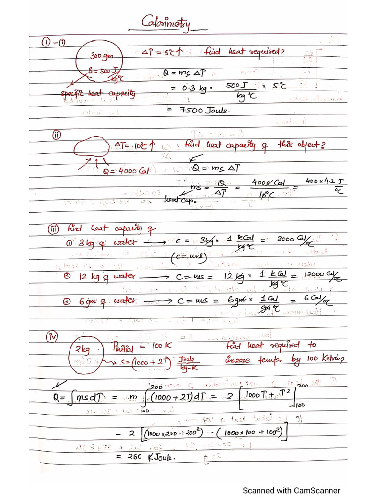 Question Bank - Calorimetry | PDF