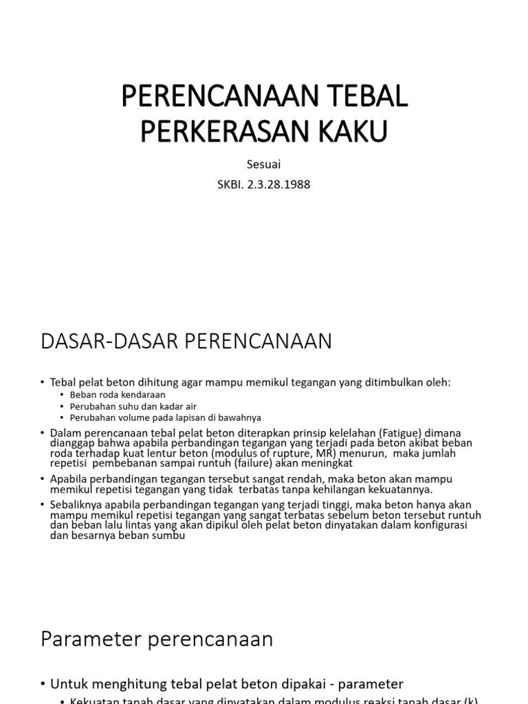 Perencanaan Tebal Perkerasan Kaku | PDF