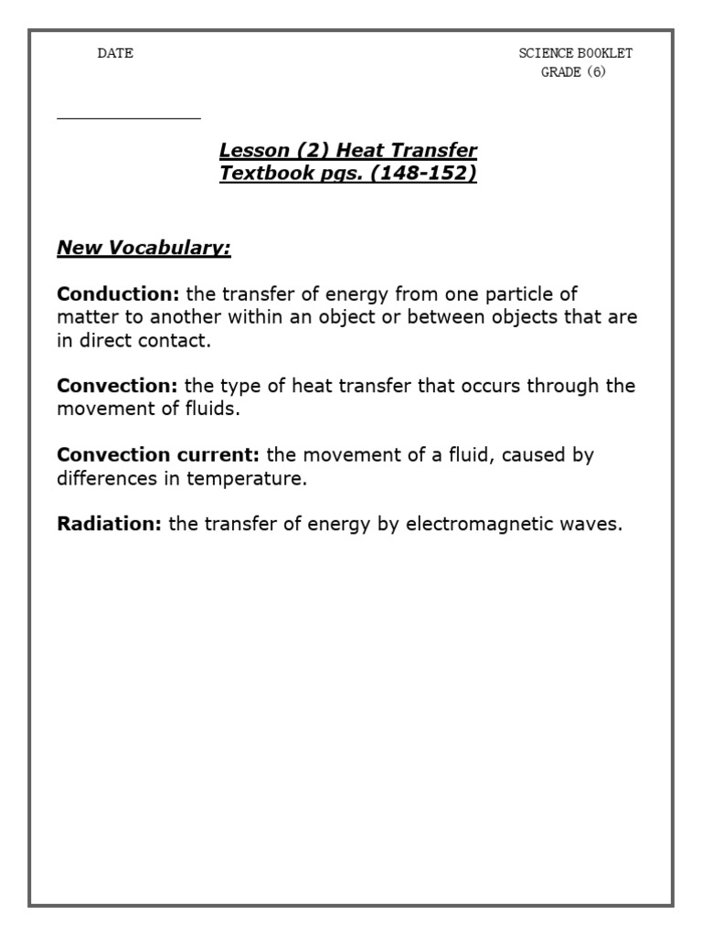 Grade 6 Science: Heat Transfer Concepts | PDF | Convection | Heat Transfer