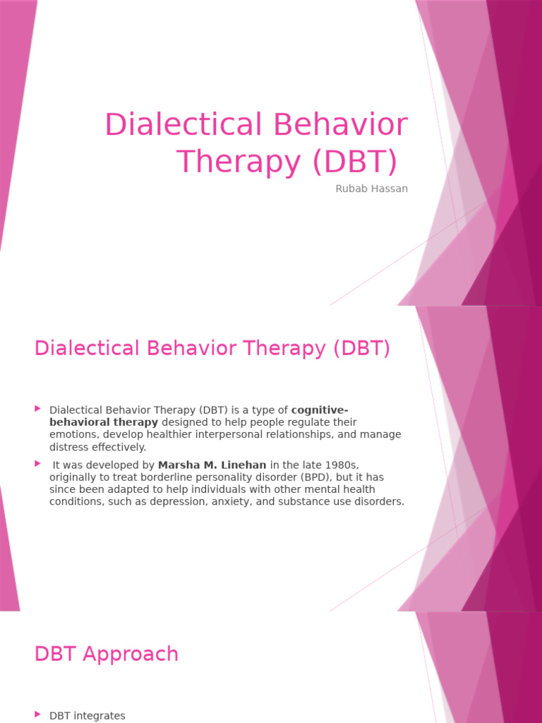 Dialectical Behavior Therapy (DBT) | PDF | Dialectical Behavior Therapy | Psychotherapy