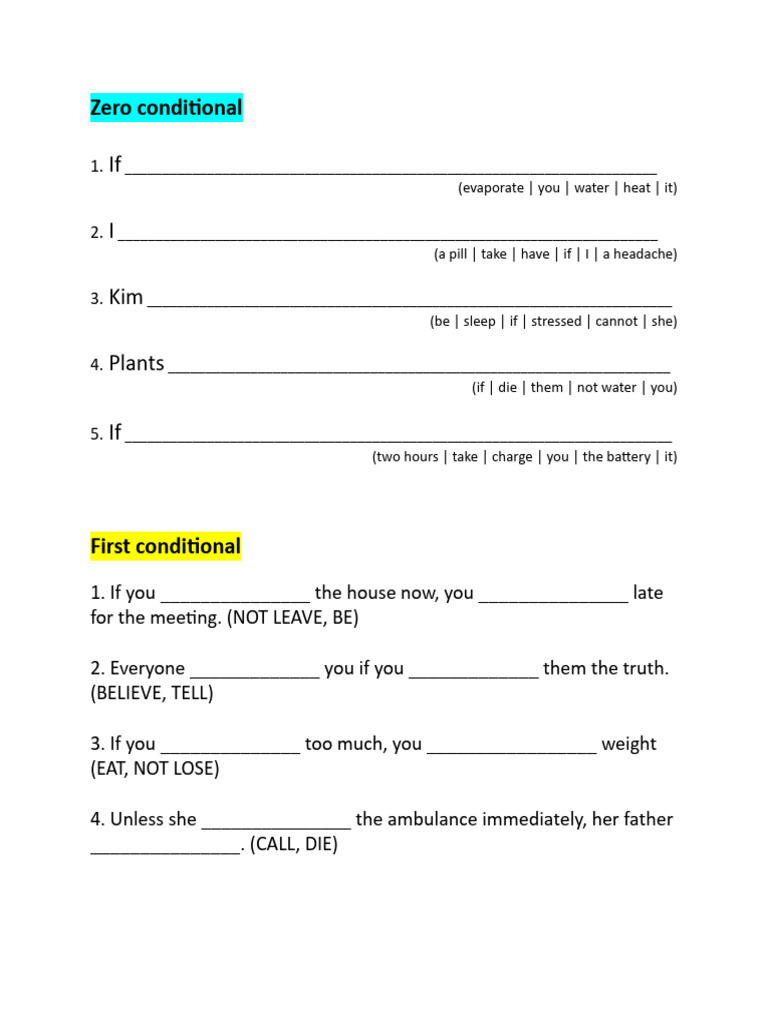 If Conditional ALL - Exercise | PDF